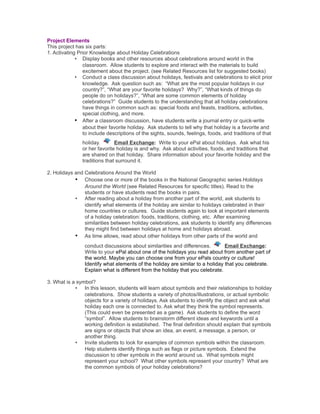 Holidays around the world unit plan | PDF