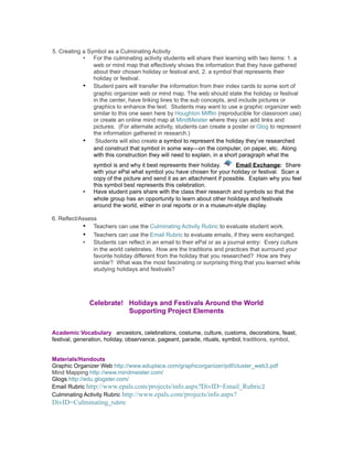 Holidays around the world unit plan | PDF