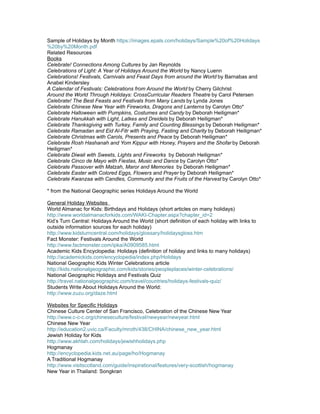 Holidays around the world unit plan | PDF