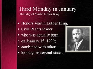 Holidays in usa | PPTX