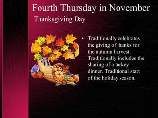 Holidays in usa | PPTX