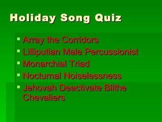 Holiday Song Quiz | PPT