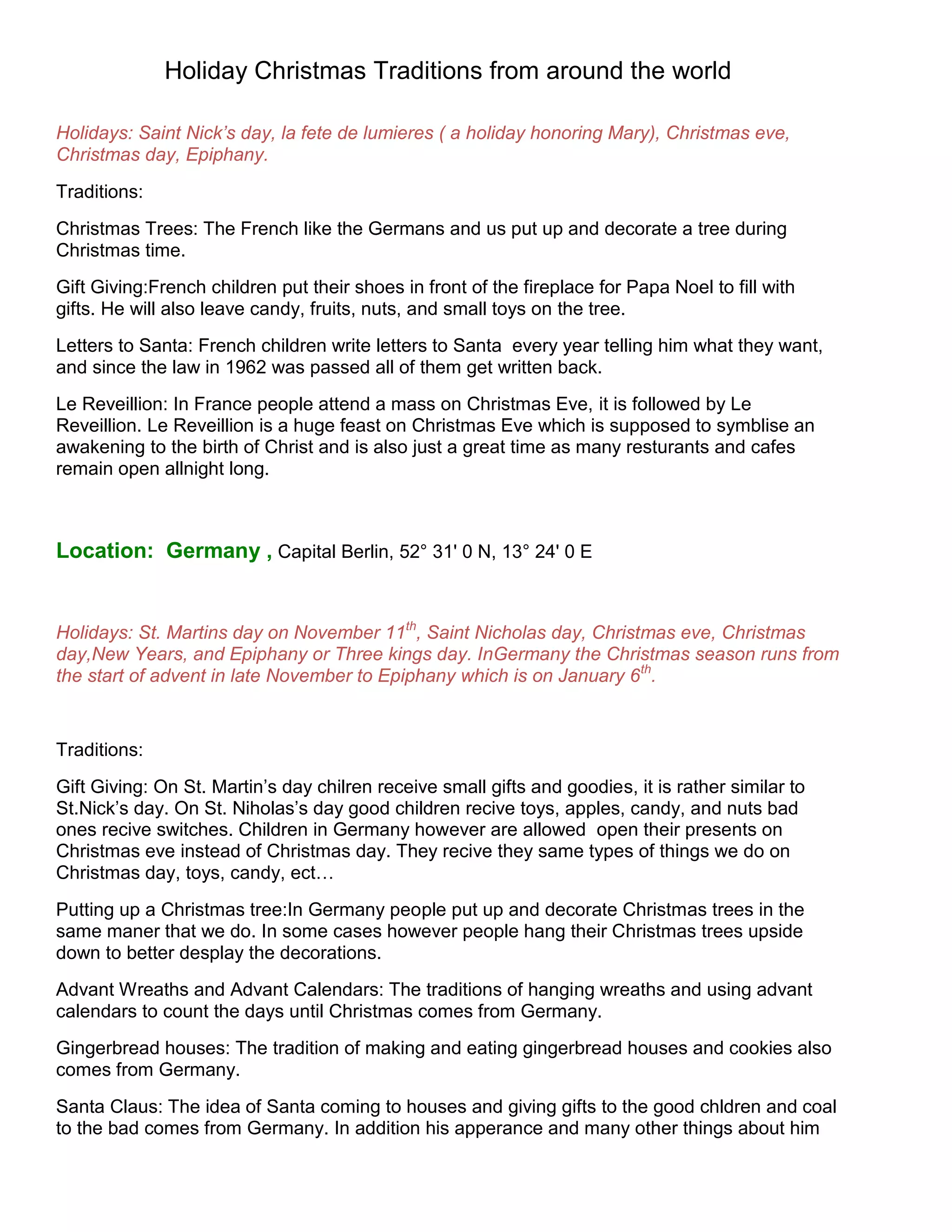 Holiday traditions from around the world | PDF