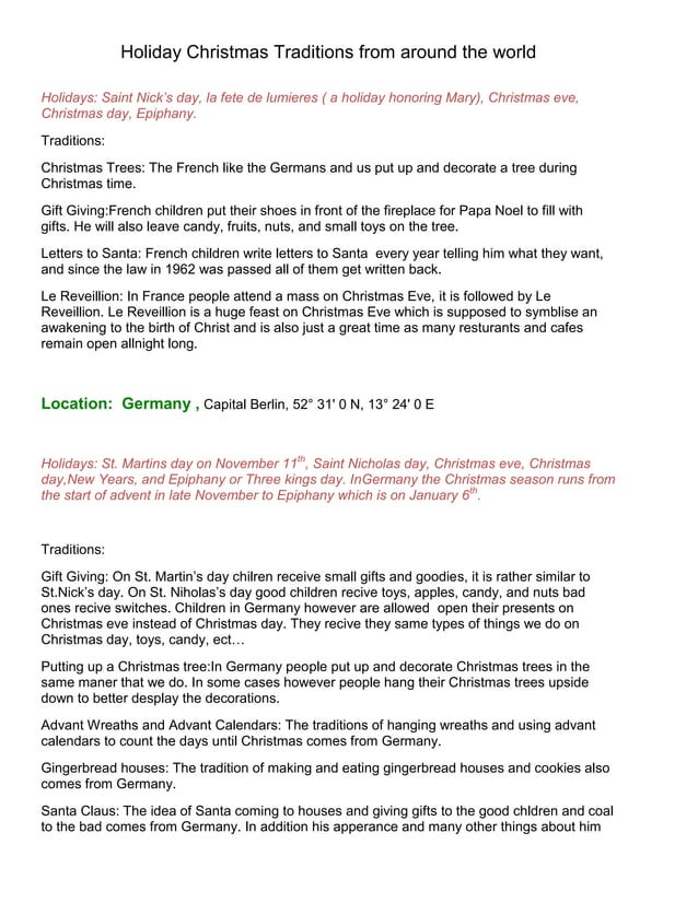 Holiday traditions from around the world | PDF