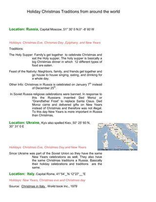 Holiday traditions from around the world | PDF
