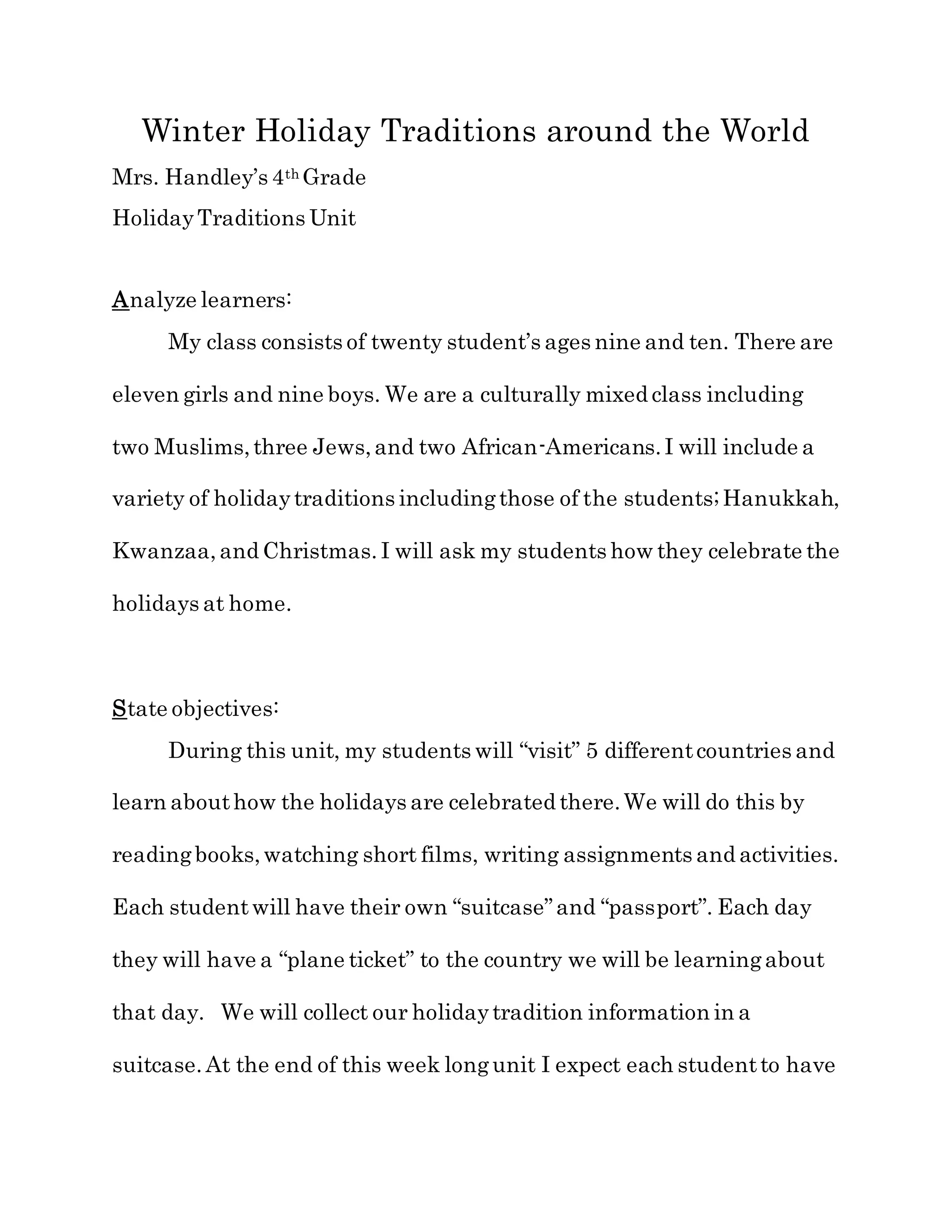 Holiday traditions around the world | DOCX | Homework and Study | Education