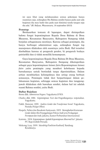 Holilah fungsi dan gaya kepemimpinan kepala desa perempuan | PDF