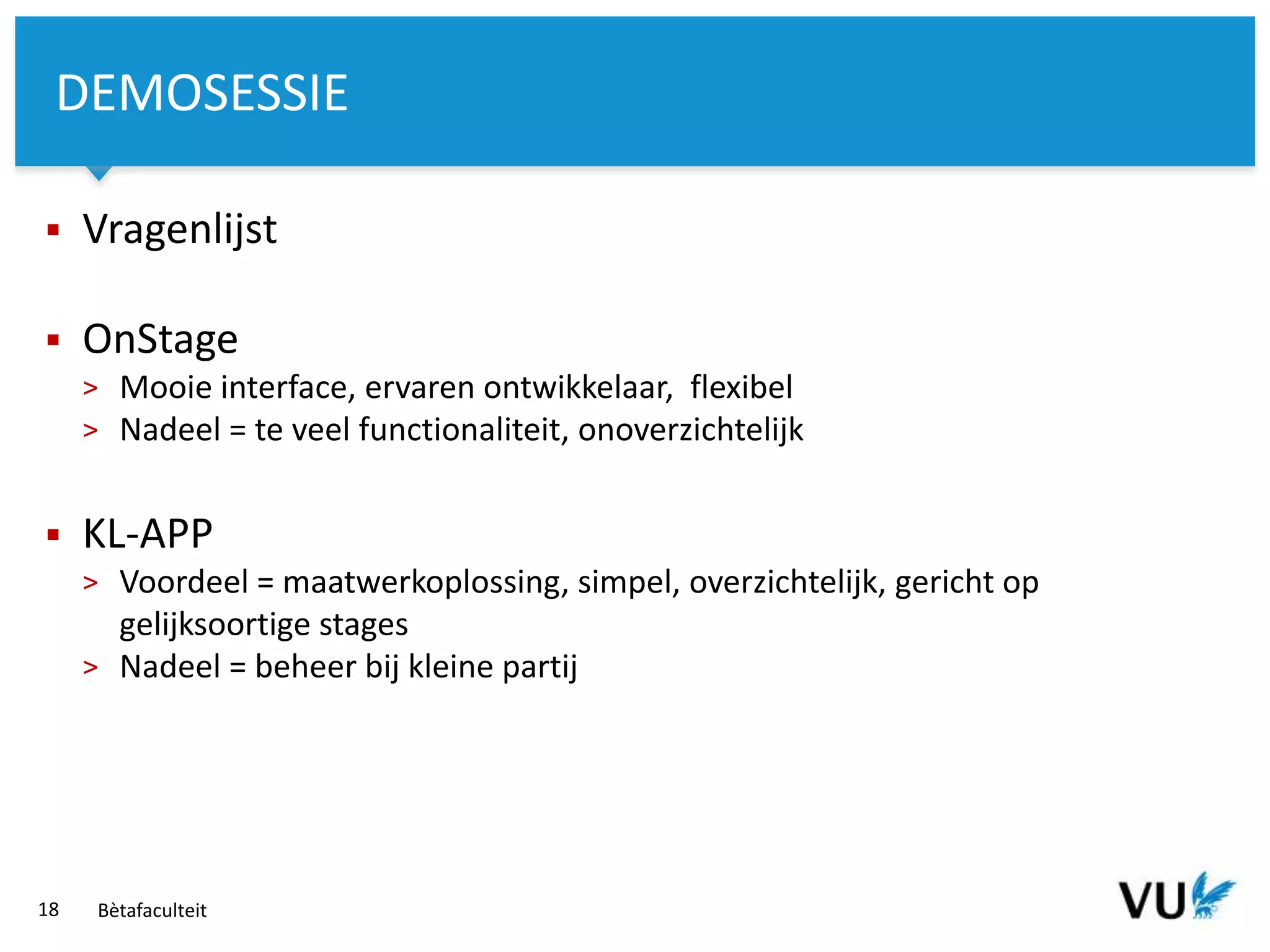 Overzicht in het woud van stages en scripties | PPTX