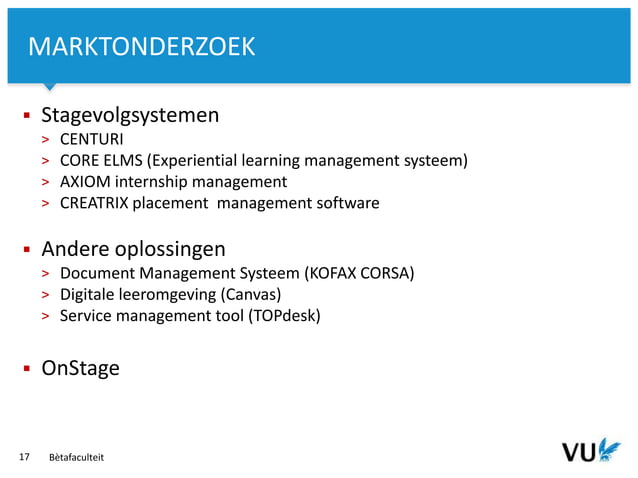 Overzicht in het woud van stages en scripties | PPT