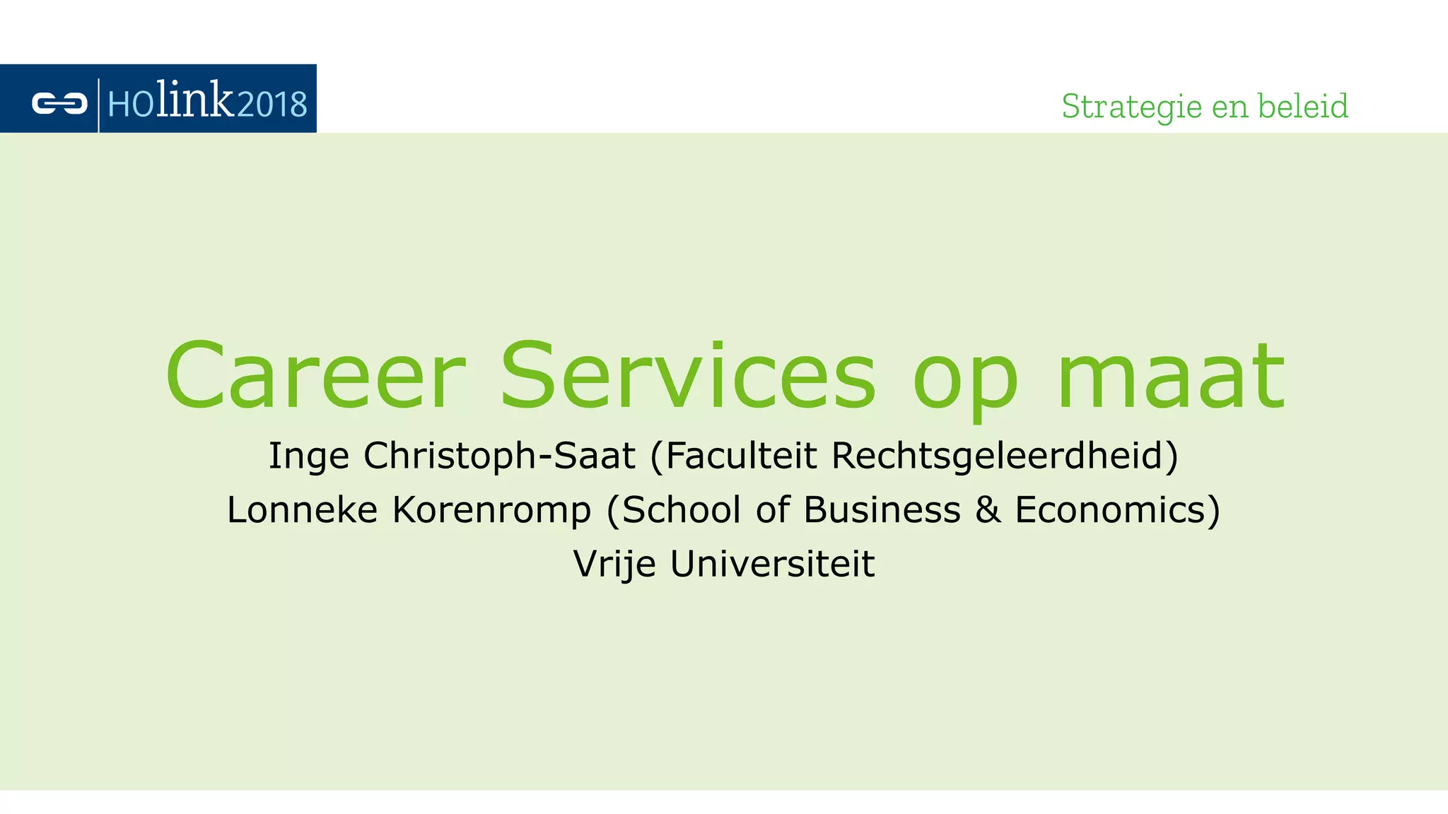 Career Services op maat | PPT