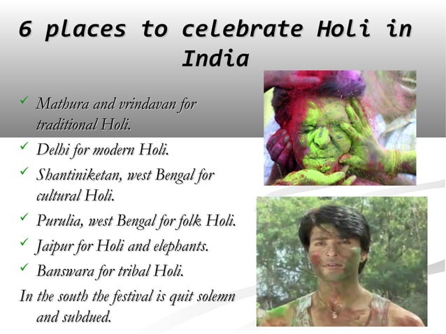 Presentation on Holi | PPT | Hinduism | Religion & Spirituality