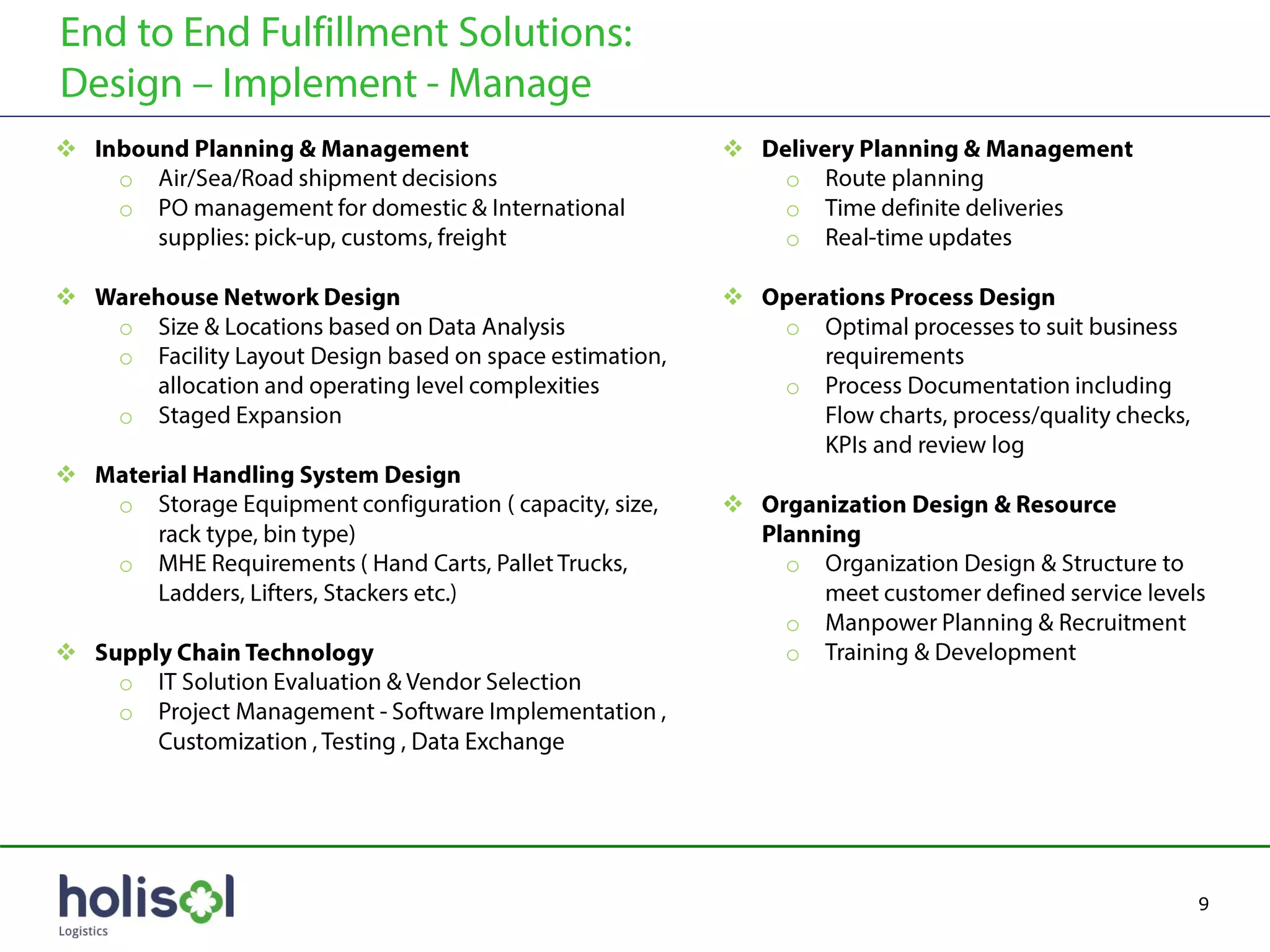 Holisol logistics-3PL | PDF