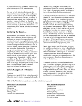 Holistic Management: A Whole-Farm Decision Making Framework | PDF