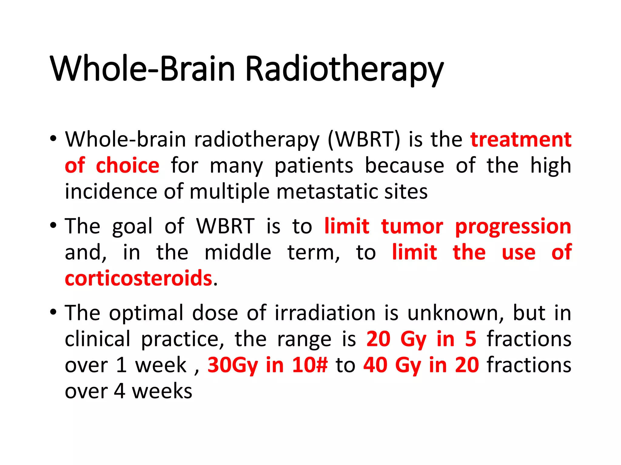 HOLISTIC APPROACH IN WHOLE BRAIN RADIATION IN BRAIN METS | PPT