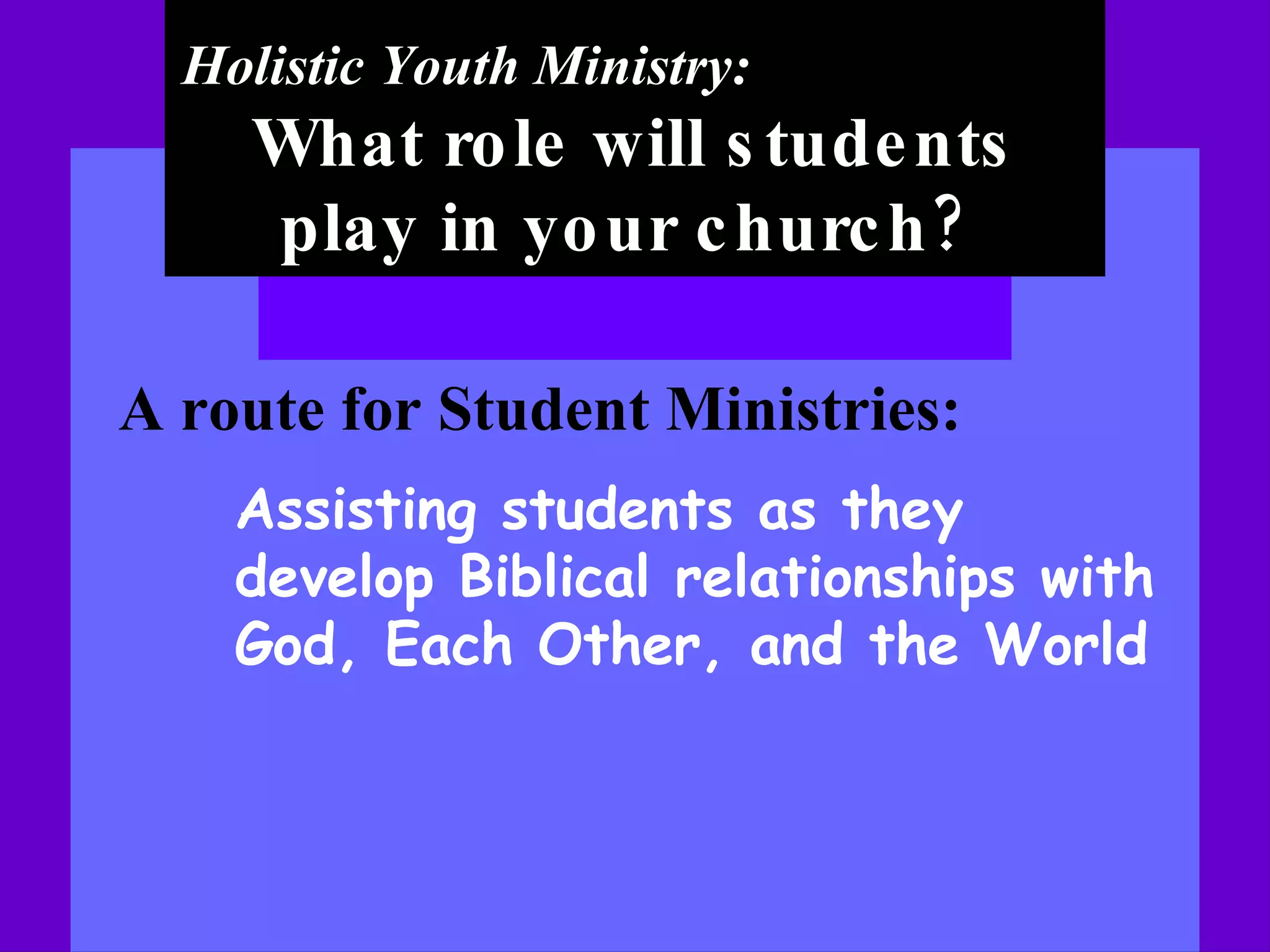 Holistic Youth Ministry | PPT