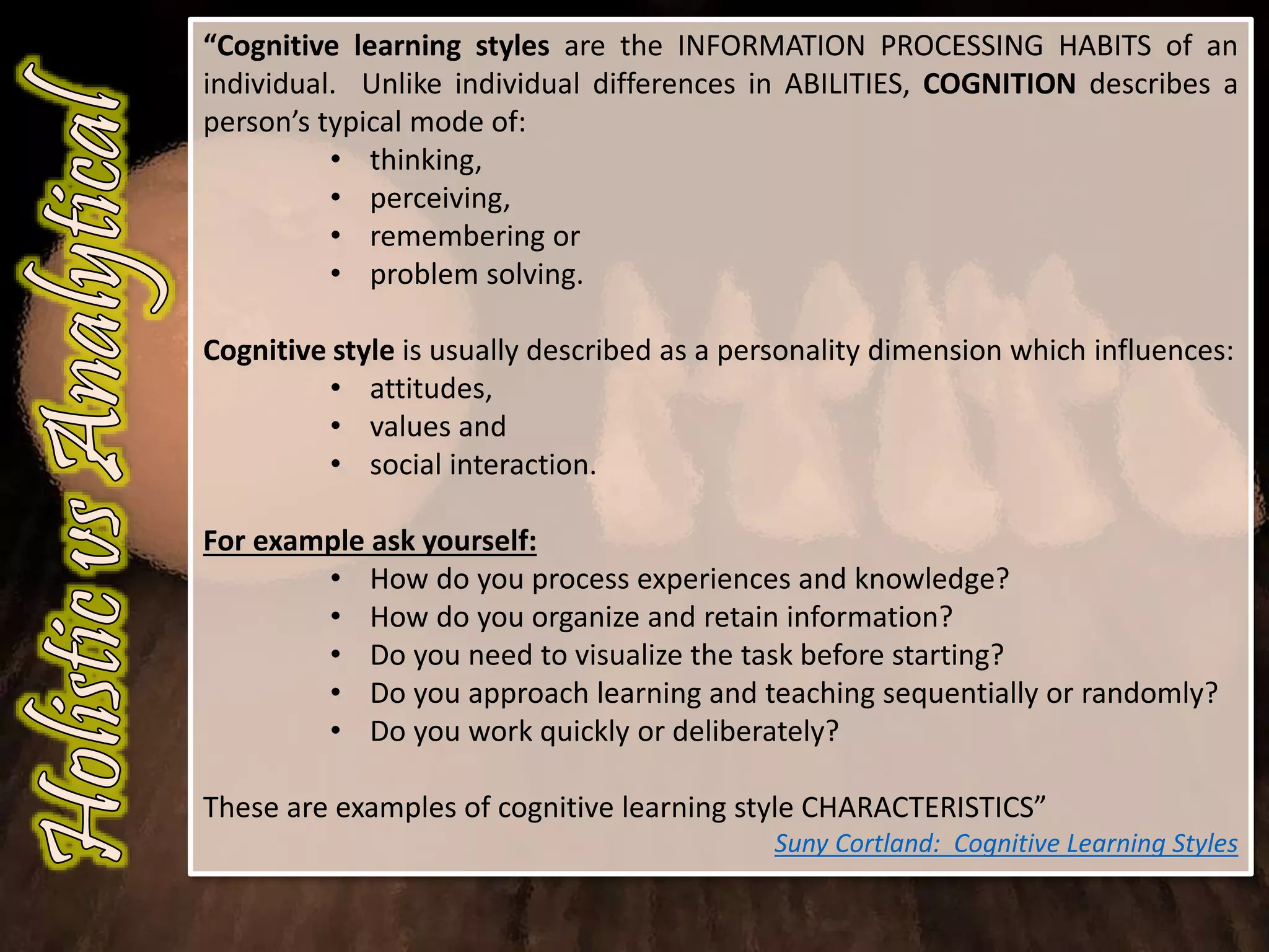 Holistic vs Analytical Thinking | PPSX
