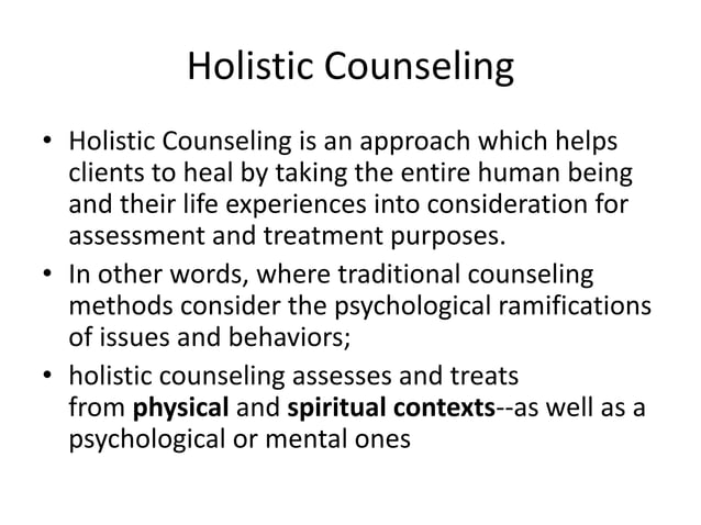 Holistic Approach to Counseling | PPT