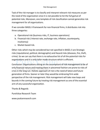 Holistic approach towards risk management | PDF | Business | Business ...