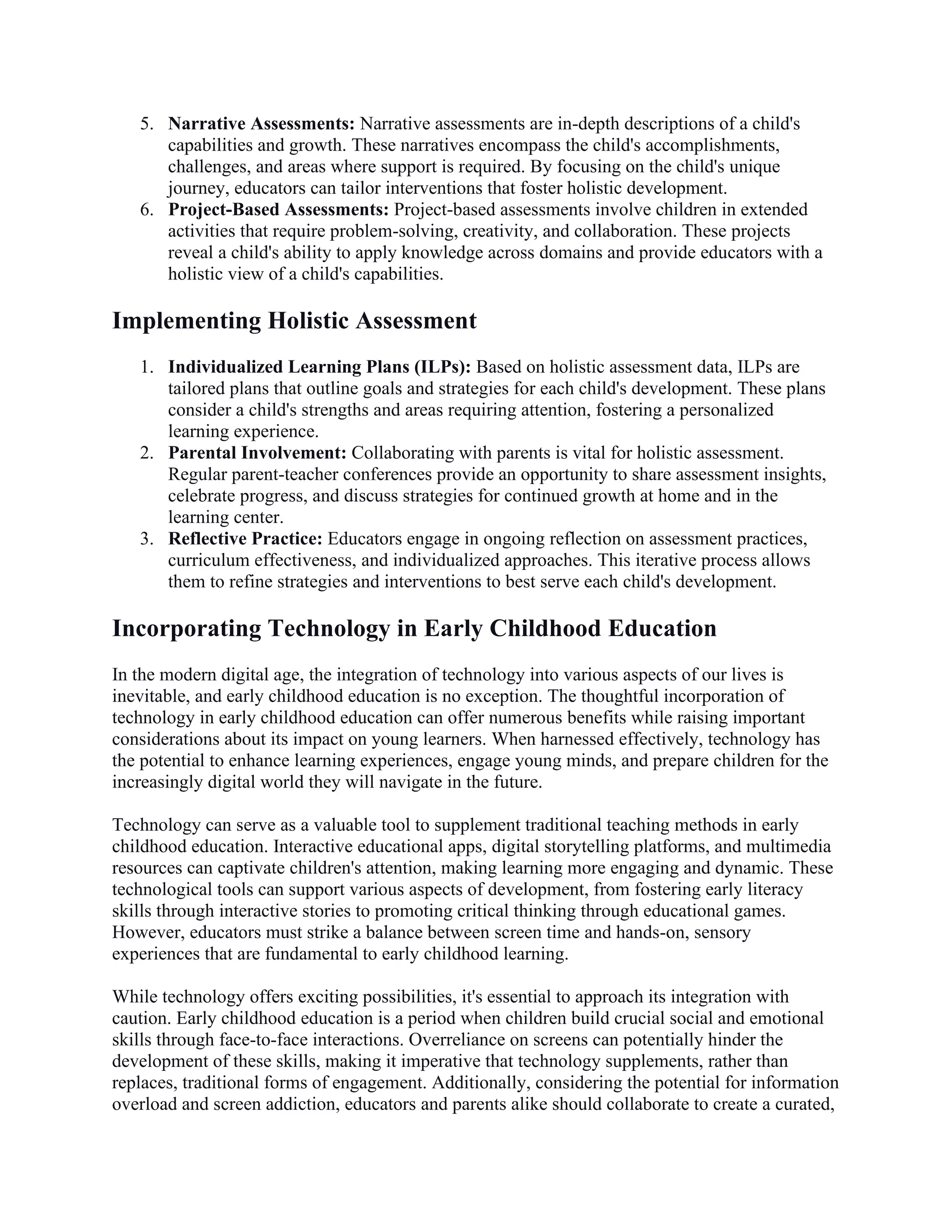 Holistic Assessment in Early Learning Centre: Nurturing Growth and Development | PDF