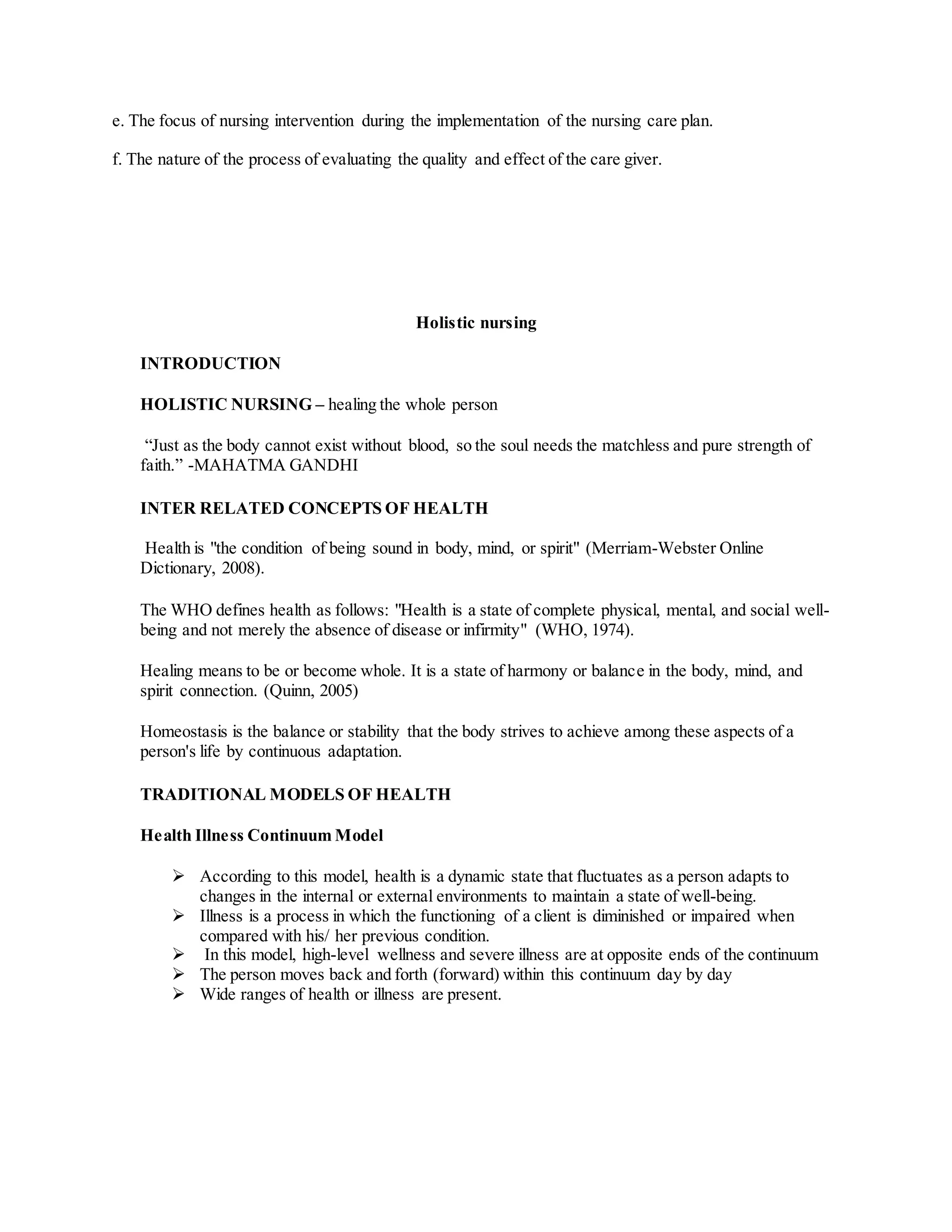Holistic care model | DOCX