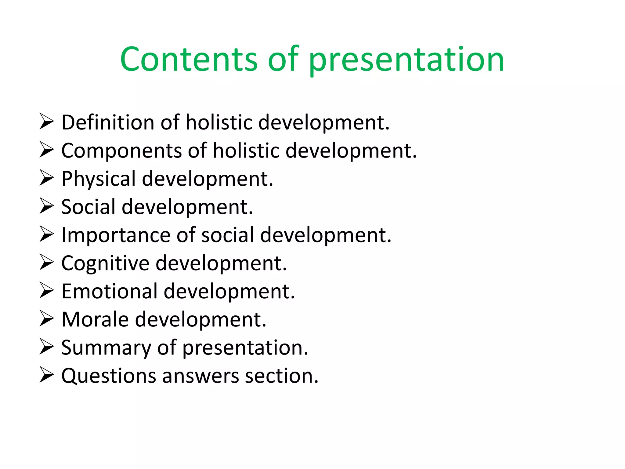 Holistic development | PPTX
