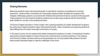 Holistic Development Programs Balancing Academic Rigor with Personal ...