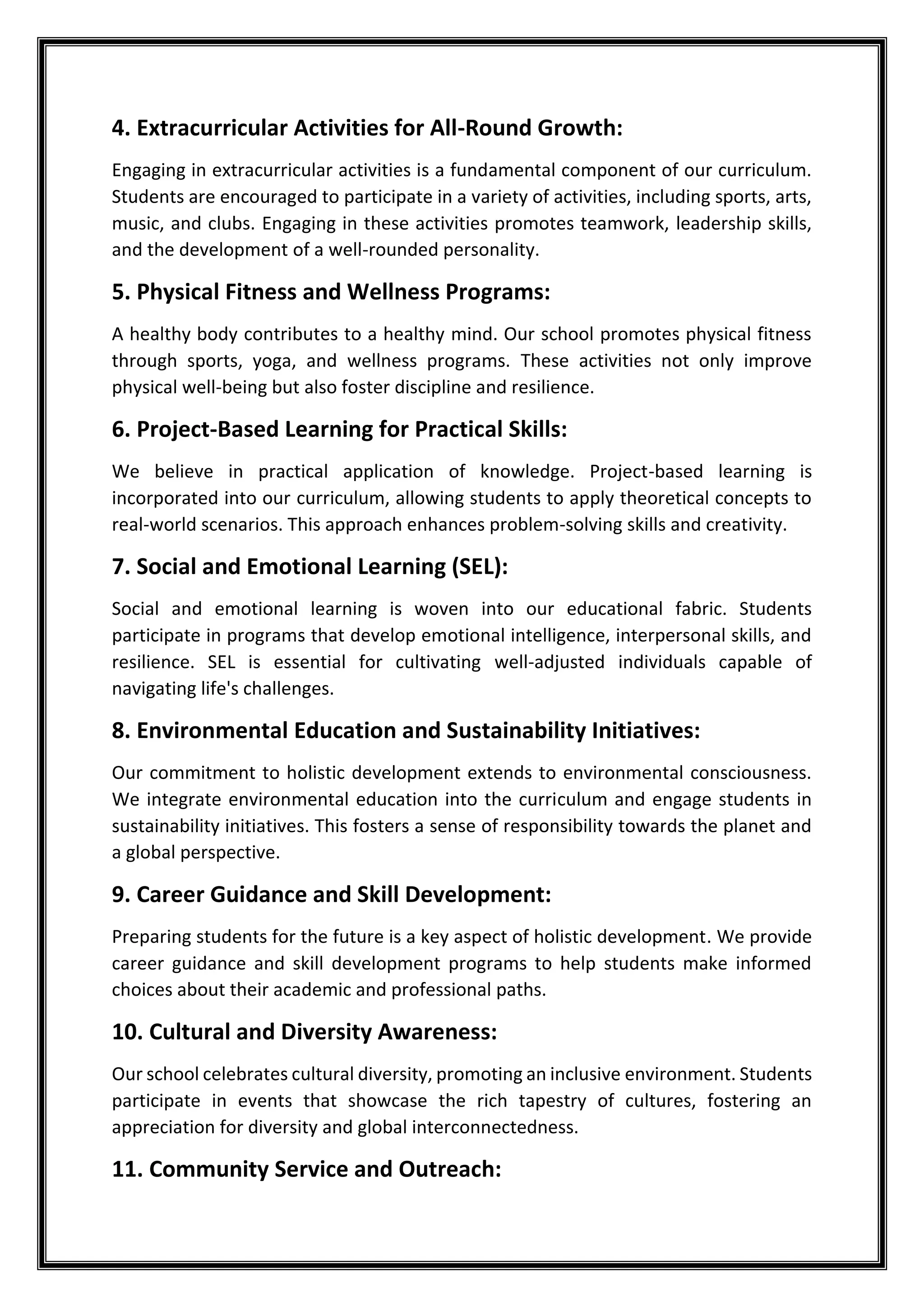 Holistic Development The Core of Our CBSE School's Education in ...