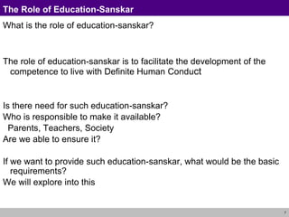 Role of Education in Holistic Development | PPTX