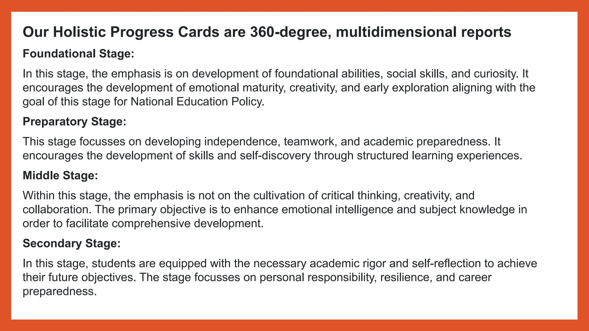 Holistic Progress Card - Vidyalaya School Software | PPTX