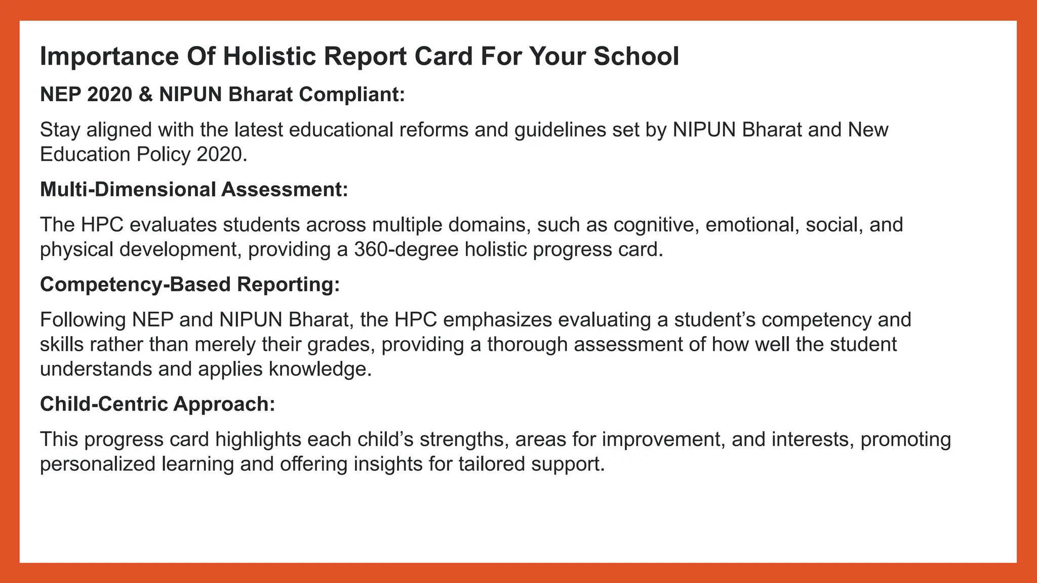 Holistic Progress Card - Vidyalaya School Software | PPTX