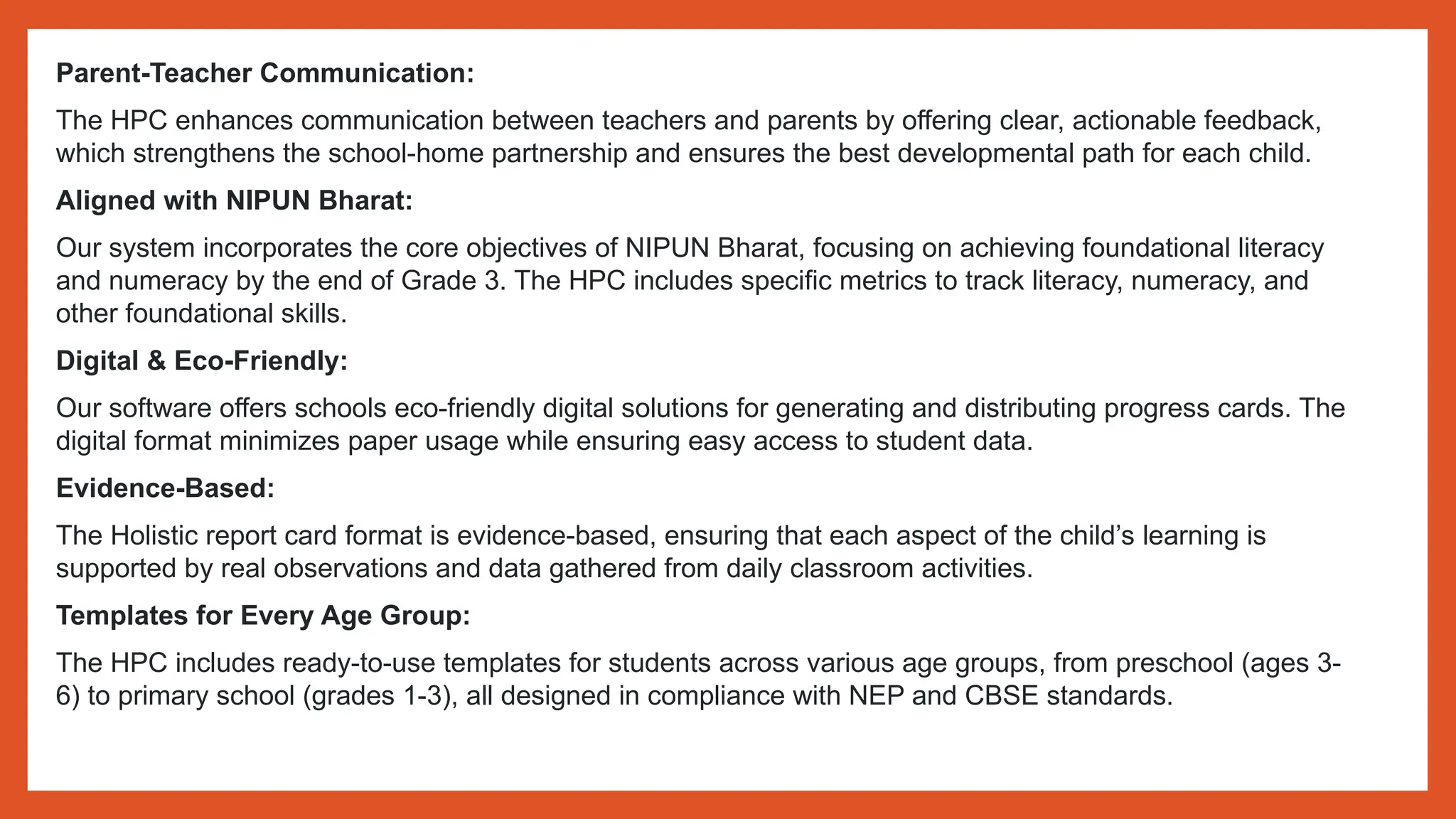 Holistic Progress Card - Vidyalaya School Software | PPTX