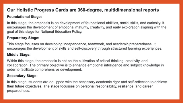 Holistic Progress Card - Vidyalaya School Software | PPTX