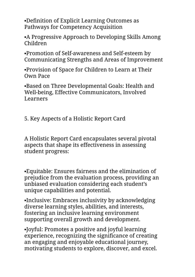 Holistic Report Card for schools.pdf | Educational Assessment | Education