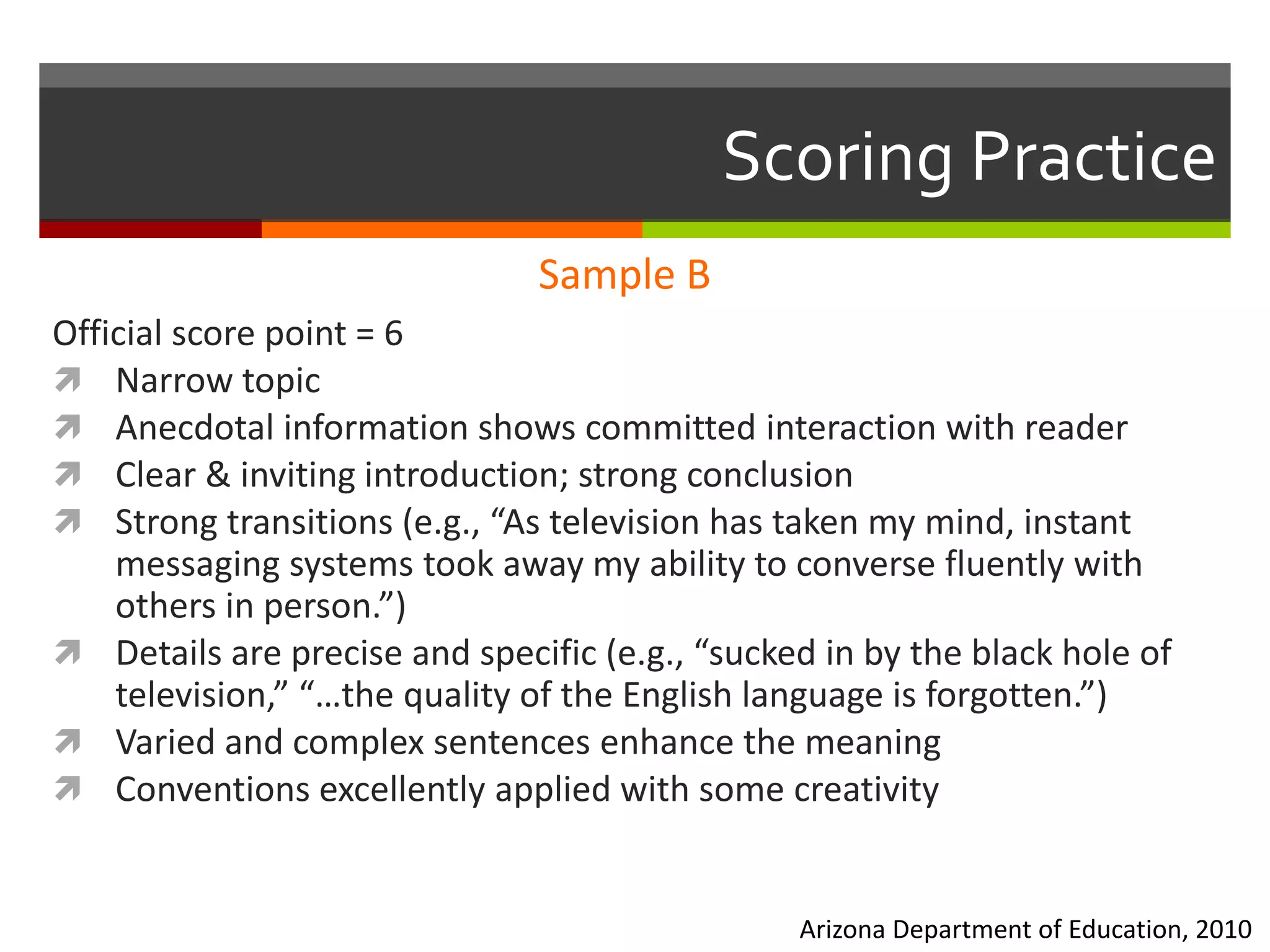 Holistic rubric orientation pd2 | PPTX