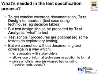 Holistic Test Analysis & Design (2007) | PPT