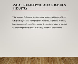 An Insight - Transport & Logistic Domain | PDF