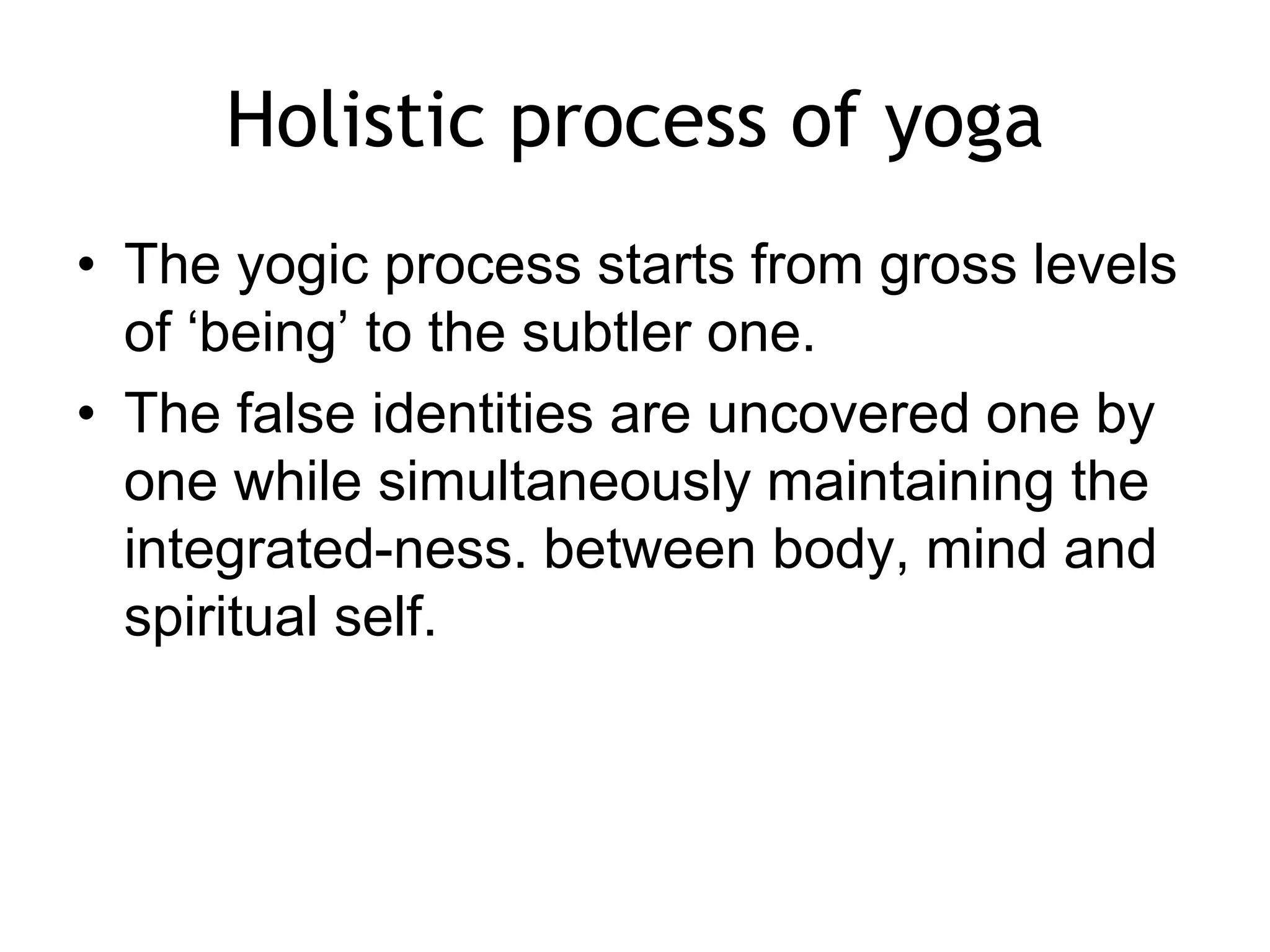 Holistic vision in yoga | PPT