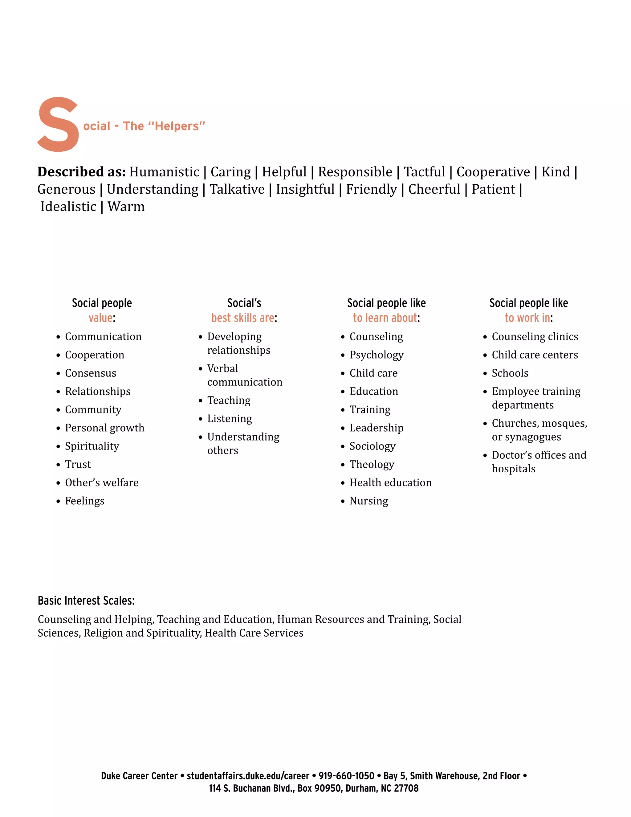 Holland code | PDF