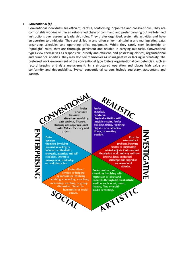 Holland’s six personality types | PDF | Vocational Training | Careers