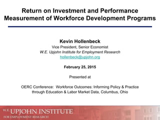 Return on Investment and Performance Measurement of Workforce ...
