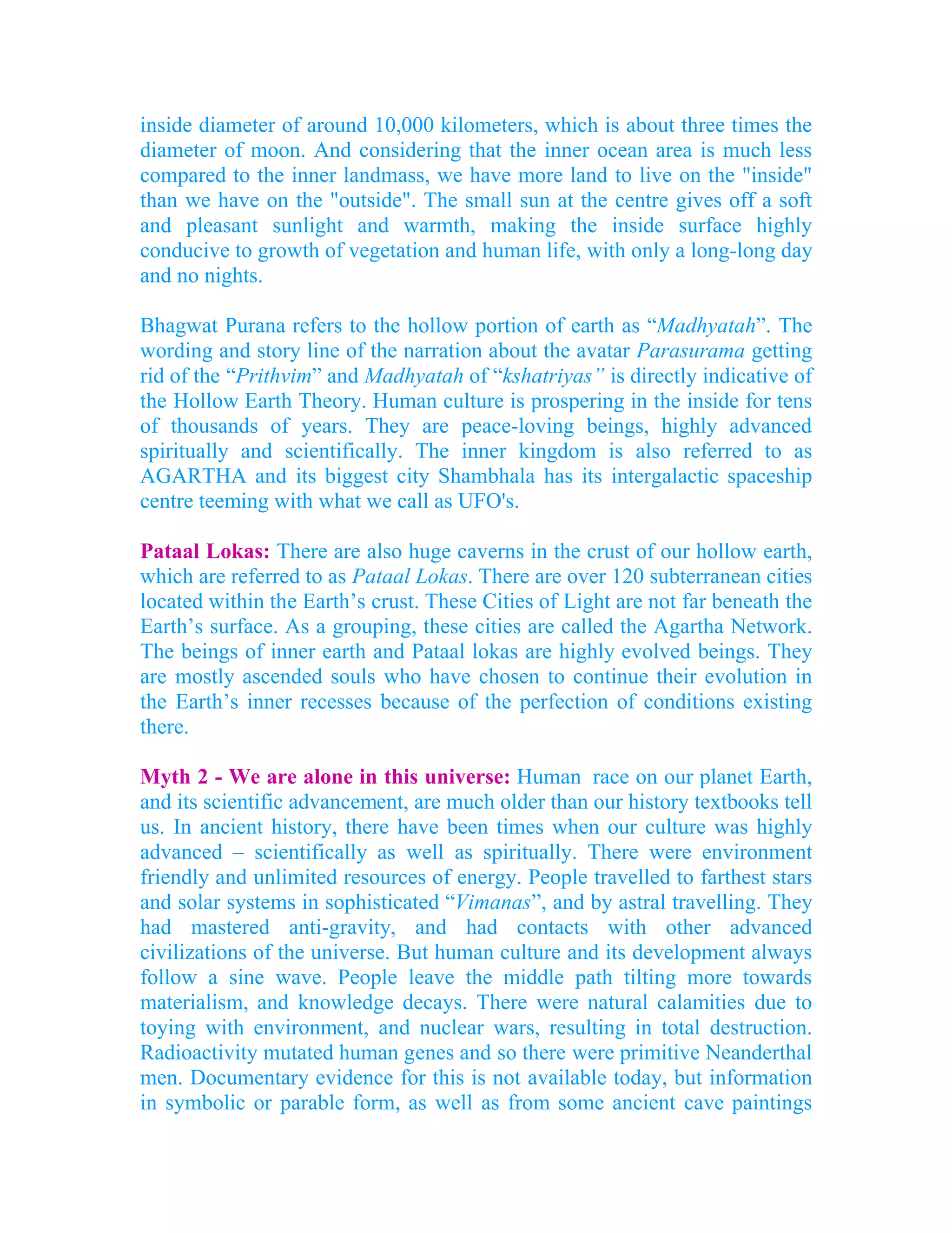 Hollow earth & life in universe – a vedic view | PDF