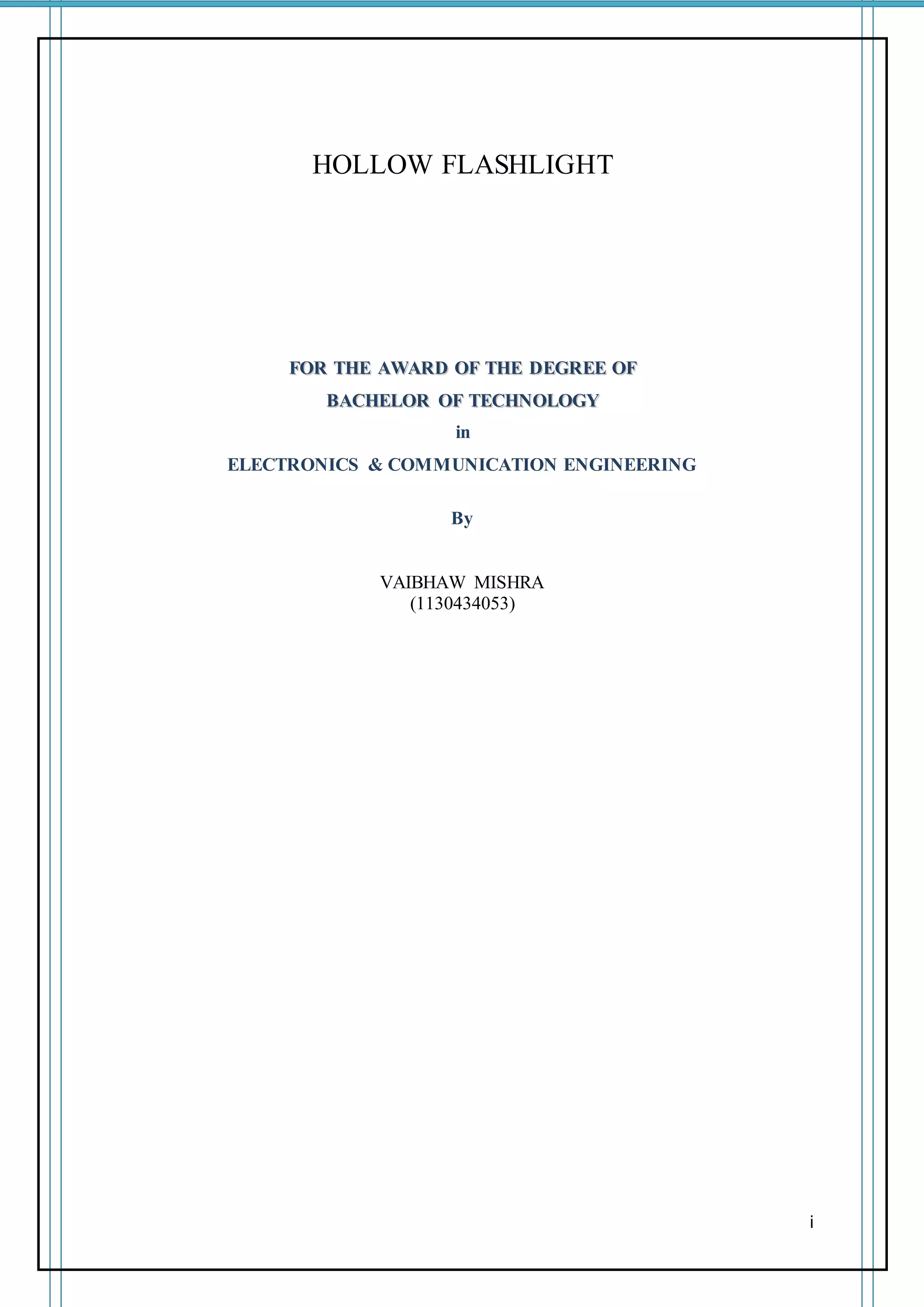 Hollow flashlight | DOCX
