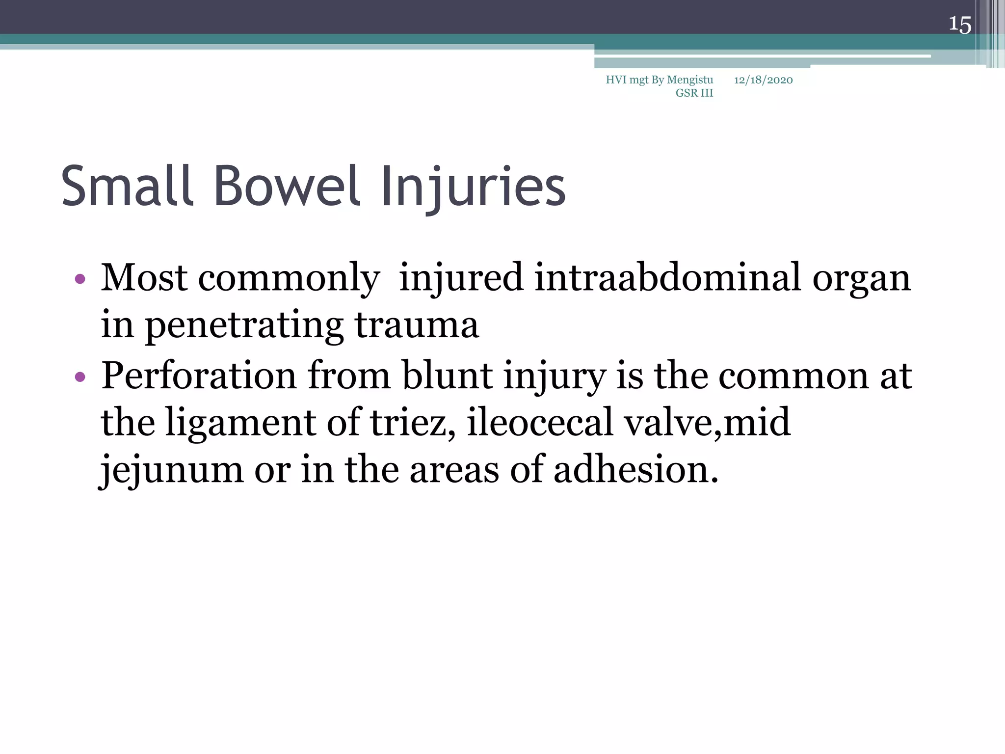 Hollow viscus injury management | PPTX