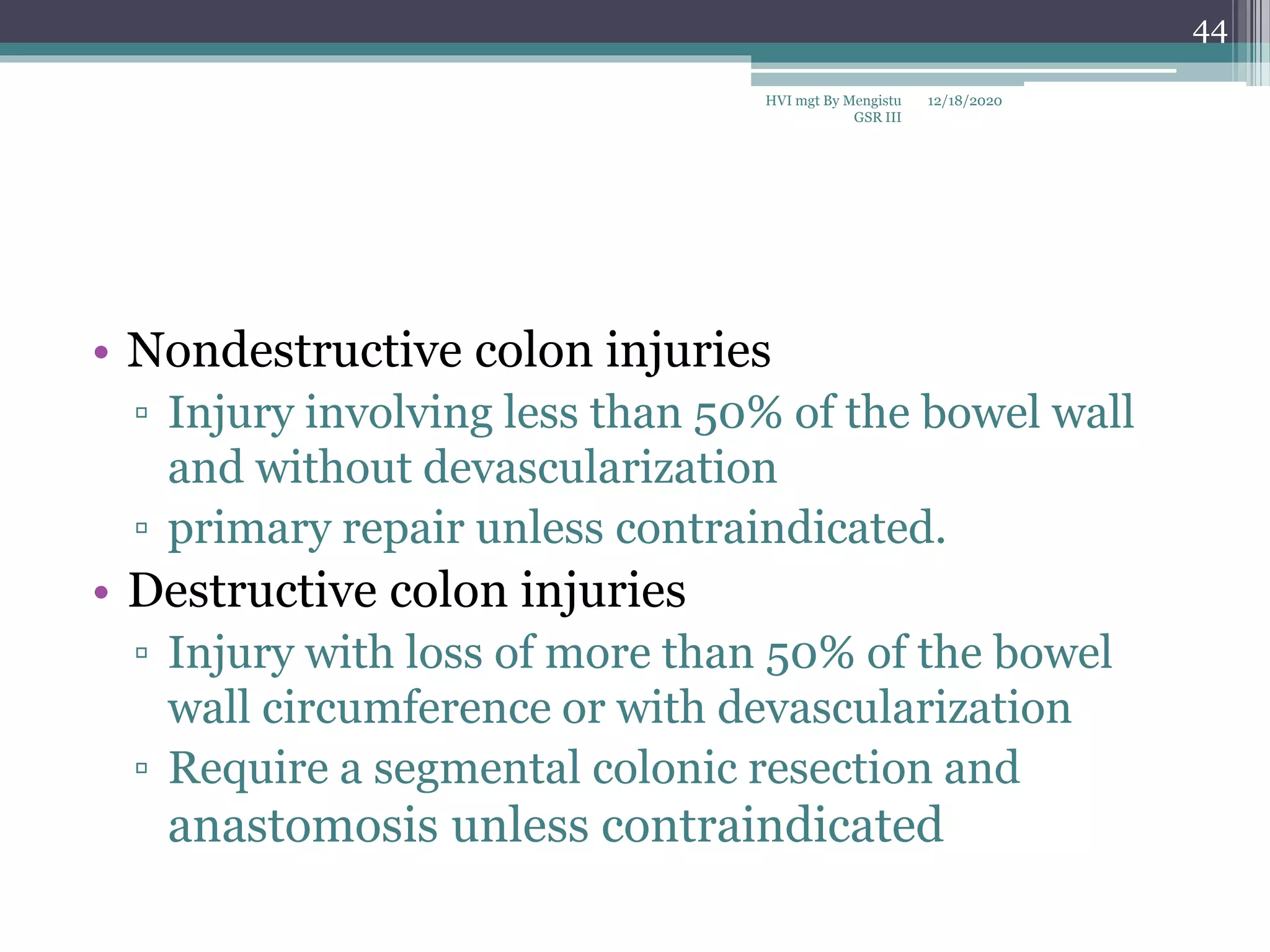Hollow viscus injury management | PPTX