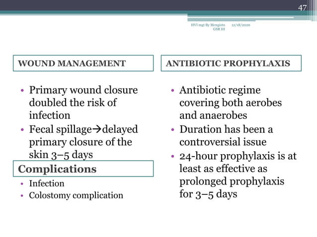 Hollow viscus injury management | PPTX | Death, Injury, or Military ...