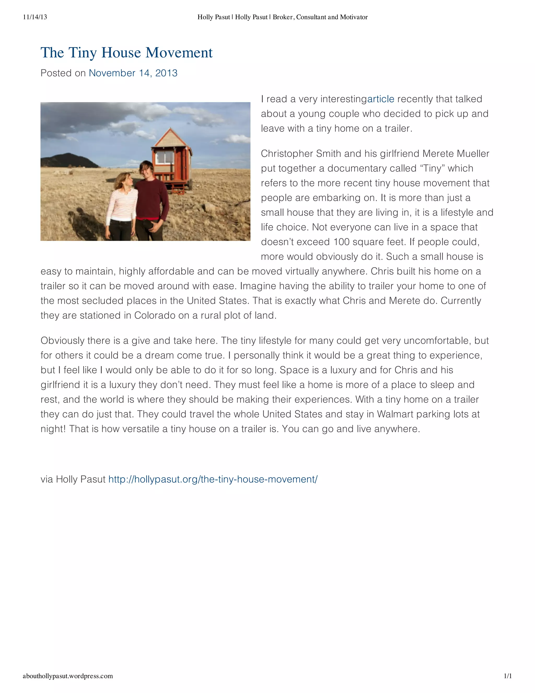 The Tiny House Movement | PDF