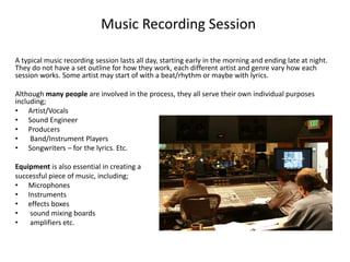 Record labels and Music Production | PPTX | Audio Production | Content ...