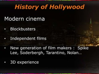 Hollywood : Heart of the American cinema | PPTX | History | Genres