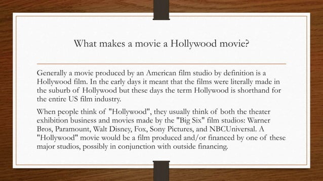 Hollywood! | PPTX | Movies | Entertainment