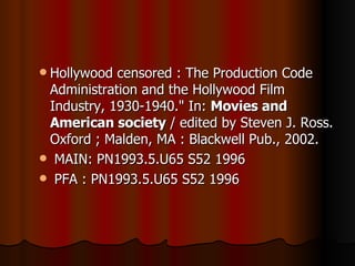 Hollywood Censorship | PPT